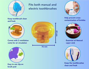 Wisdom Toothbrush protector with essential oil scent - 4 pack